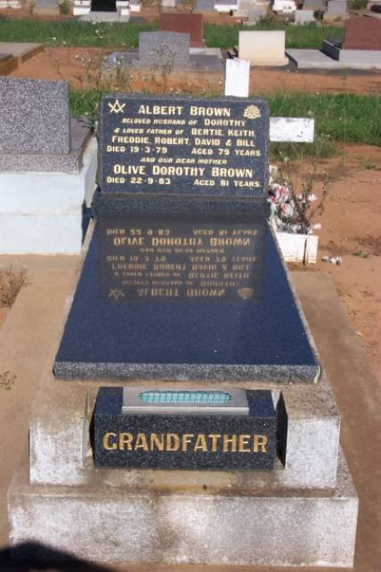 Gravestones - Albert Brown. Gravesite. Gilgandra Cemetery.