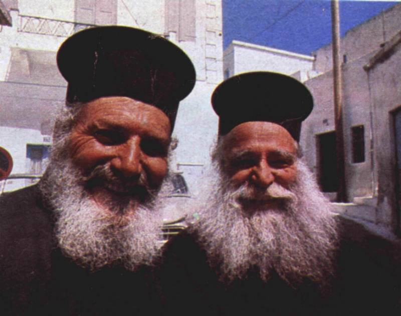 Photography - Two Greek Orthodox priests. 1976.