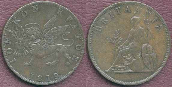 Documents - Ionian Islands. Coin. 1819.